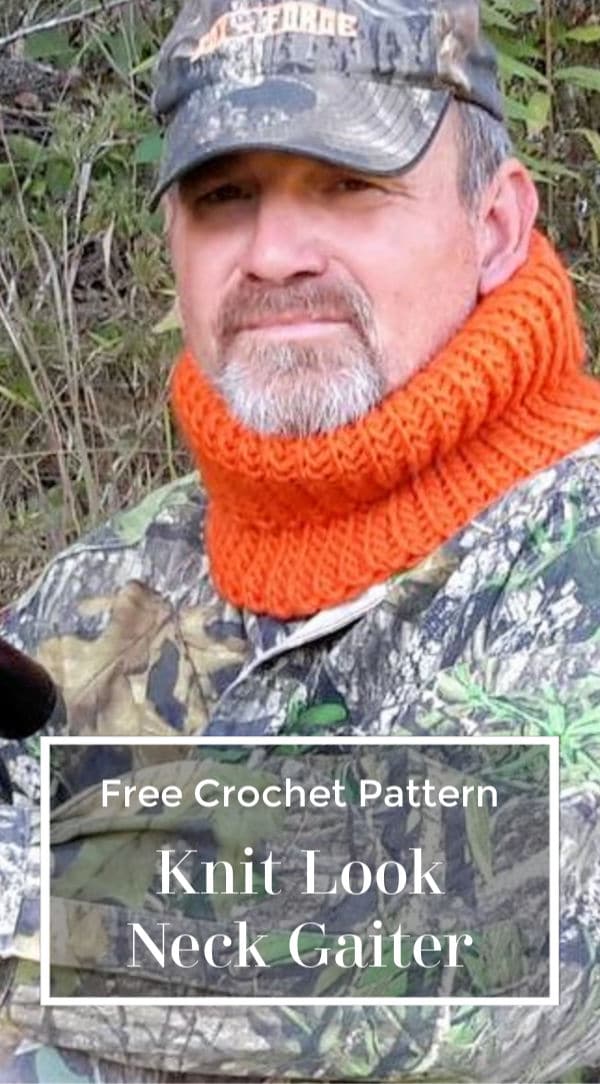 Knit Look Neck Gaiter Cowl Free Crochet Pattern - CrochetKim™